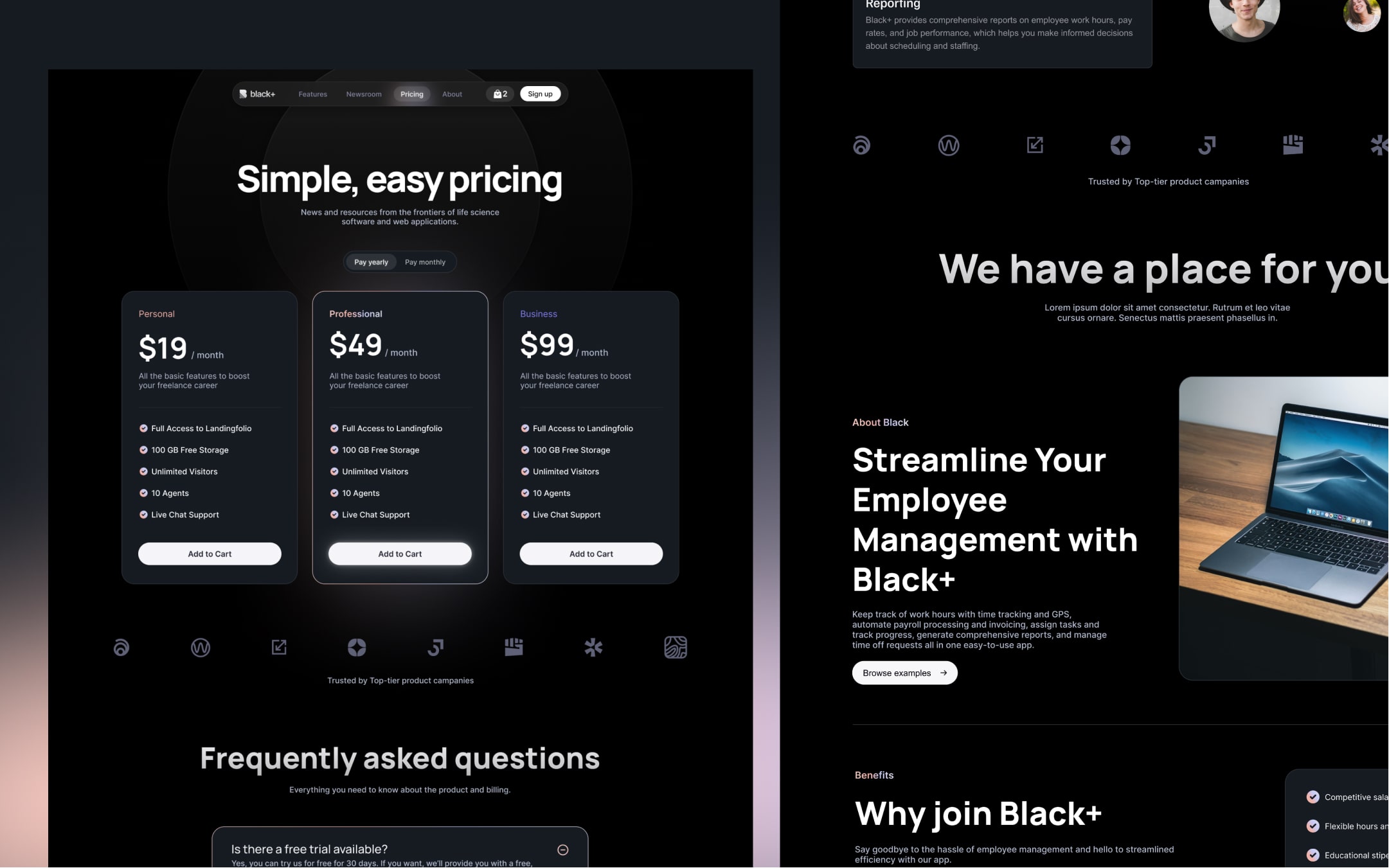 Black Plus - SaaS Webflow Template | Wedoflow
